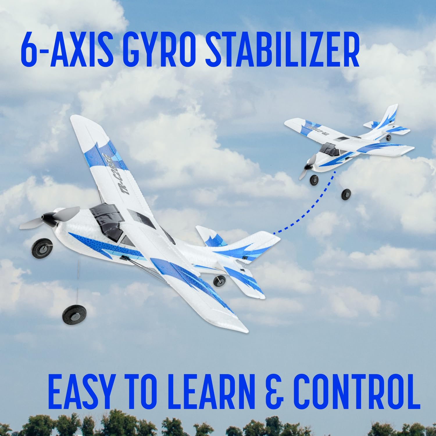 Top Race Remote Control Airplane - RC Plane 3 Channel Battery-Powered - Radio Control Airplanes for Adults and Kids 8-12 - Easter Gift Toy - Easy to Control Electric Planes with Propeller Saver