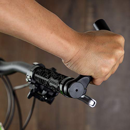 Venzo Bicycle Handlebar Extender for Mountain Hybrid Bike - Compatible with 7/8'β 22.2mm - Flat Bar Ends with Plugs - 150mm - Ergonomic Design Lightweight & Durable - Matt Black