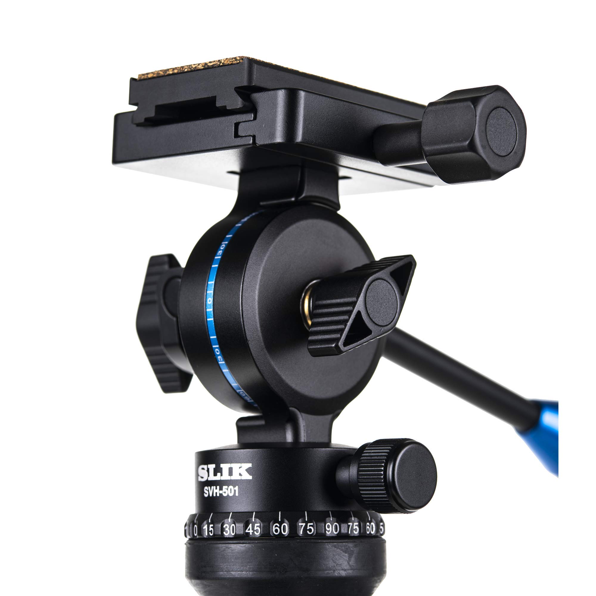 SLIK PRO 700SVH Aluminum Tripod with SVH-501 Compact Fluid Video Head for Mirrorless/DSLR Sony Nikon Canon Fuji Cameras and More - Black (613-352)