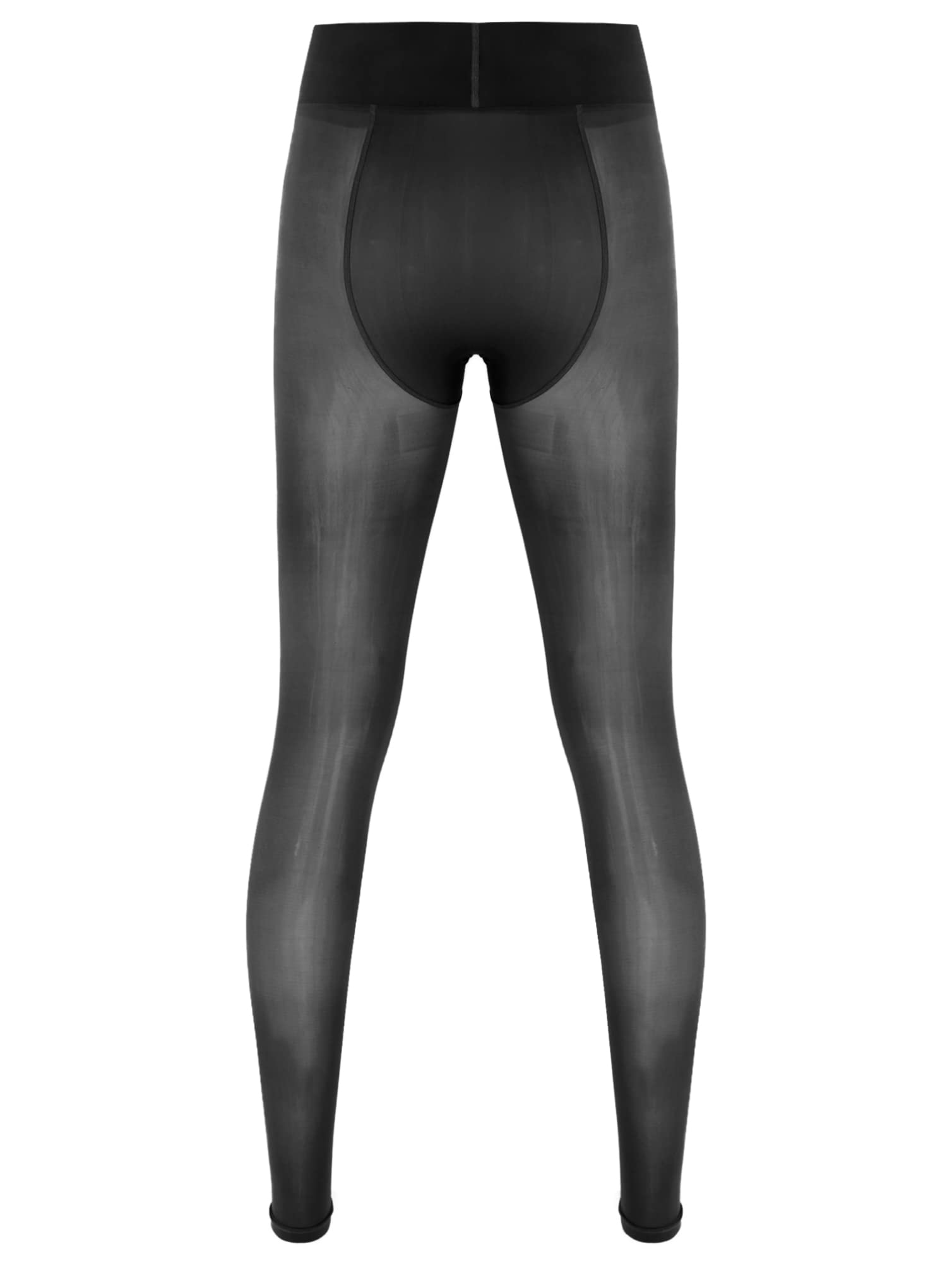 YONGHS Mens Compression Long Pants Leggings Bulge Pouch Tights Trousers Seamless Bottoms Underpants Black One Size