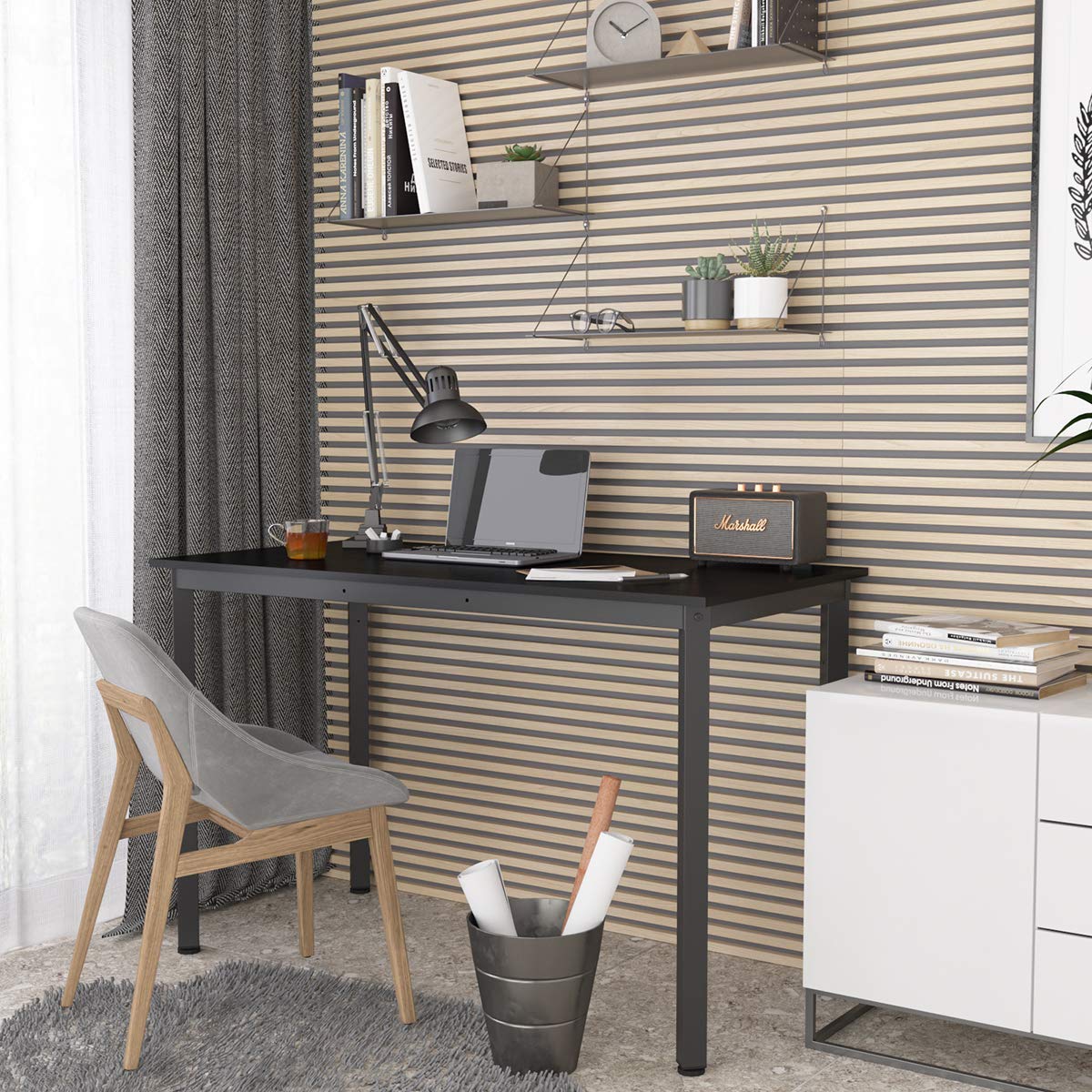 WeeHom 55" Dining Table, Kitchen Table Small Desk for Dining Room, Living Room, Home Office
