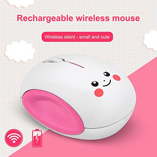 Wireless Mouse Set Ergonomic Silent Rechargeable 3 Buttons 1600DPI 2.4G Laptop PC Optical Mouse Computer White