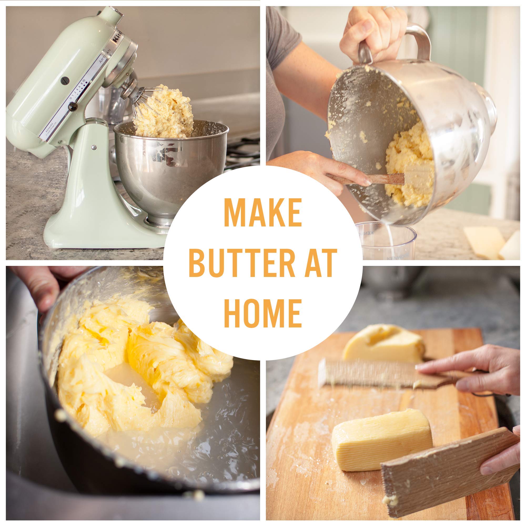 Wooden Butter Paddles and Butter Making Recipe Book Gift Bundle