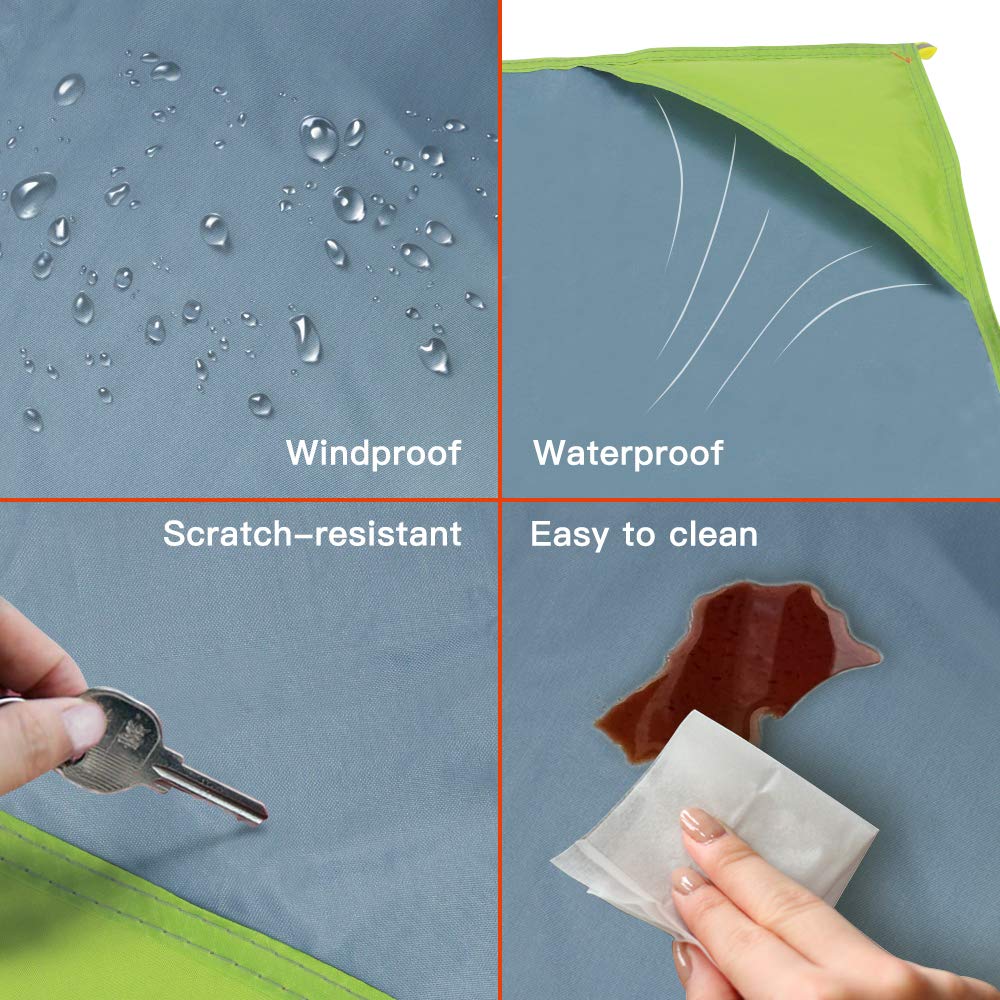 Waterproof Tent Footprint Picnic Mat Beach Blanket Mutifunctional Camping Tarp with Drawstring Bag for Picnic Beach Hiking