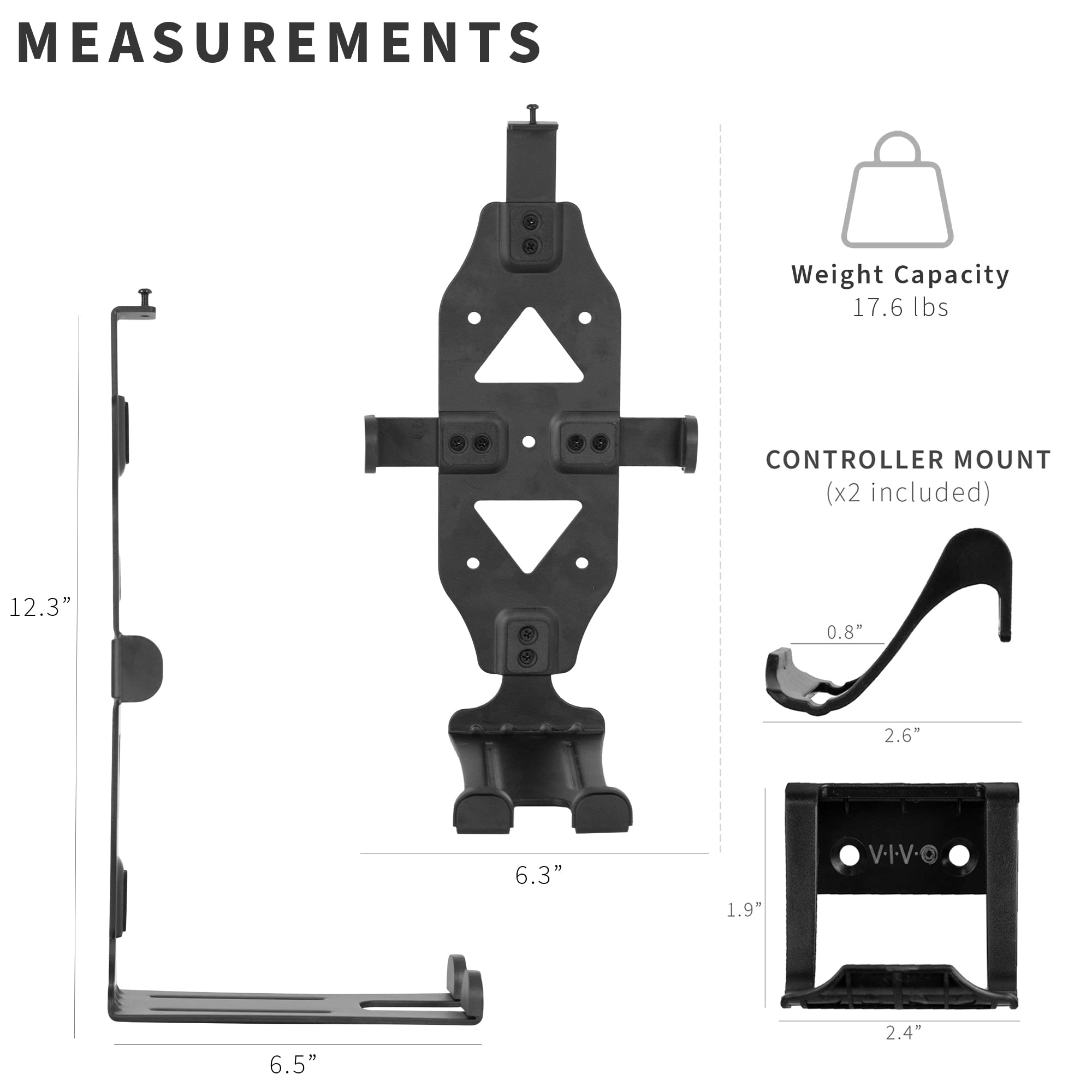 VIVO Steel Wall Mount Bracket Designed for Xbox Series X Gaming Console, Horizontal and Vertical Display, Open Design, Black, Mount-XSXU1