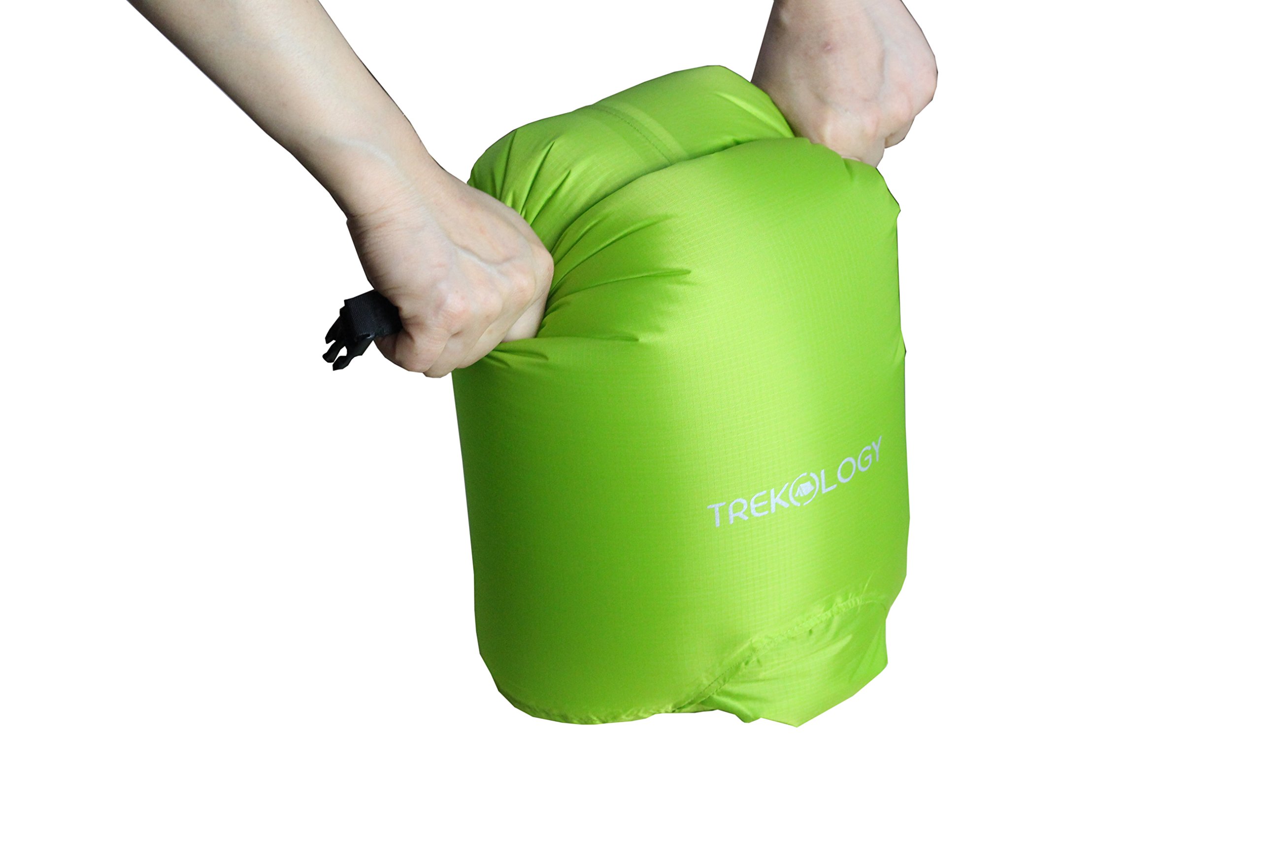 TREKOLOGY Roll Top Compression Pump Bag/Splash Proof Dry Bag - 10L Lightweight Sack That Keeps Gears Dry for Camping, Kayaking, Hiking, Boating, Fishing, sailing, Backpacking. Outdoor Beach.