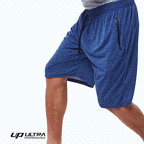Ultra Performance Mens 5 Pack Athletic Running Shorts, Basketball Gym Workout Shorts for Men with Zippered Pockets