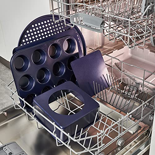 Zyliss Durable Non-Stick Pizza Tray | Carbon Steel | Dark Blue | Pizza Tray/Bakeware | Dishwasher Safe | 5 Year Guaranteeā¦