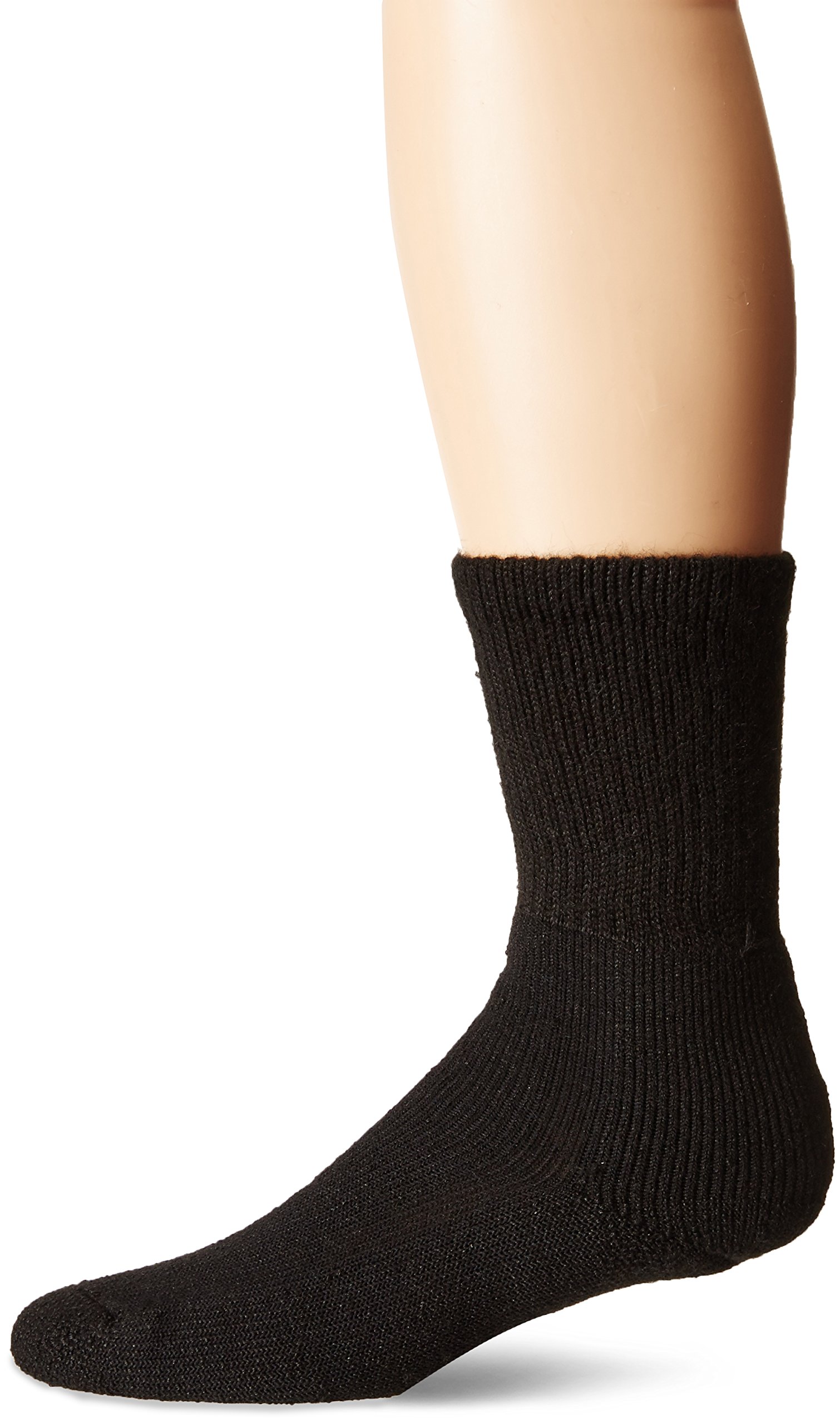 thorlos mens Mb Max Cushion Military Crew Hiking Socks, Black, Large US