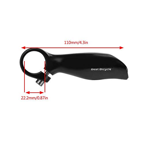 VGEBY1 Bike Handle Bar End, Aluminum Alloy Bar End Handlebar Security Grips Bar Ends Cycling with Stoppers for Road Mountain Bike