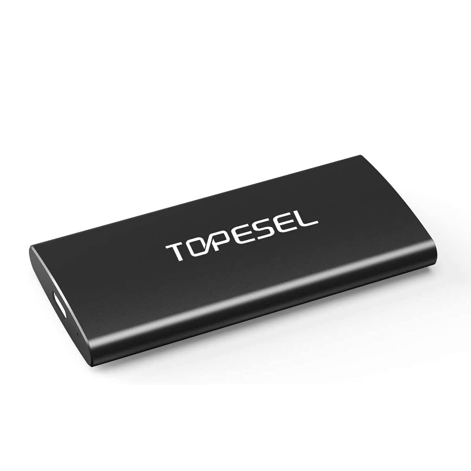 TOPESEL Portable SSD, 250GB High Speed Read up to 500MB/s, External Solid State Drive for PC, Desktop, Laptop, MacBook, Black