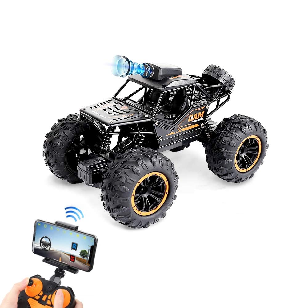 ROVPRO RC Car, 1:18 Remote Control Car with Camera, High Speed Alloy Off Road Truck Fast Racing Vehicle Electric Hobby Toy Car Gift for Boys Kids Teens Adults