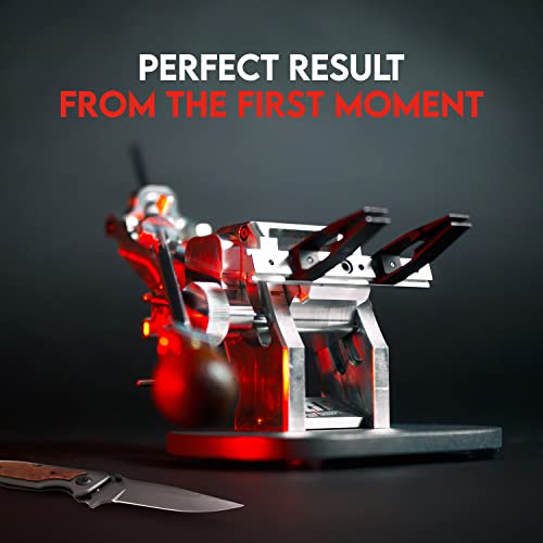 TSPROF Knife Sharpener - 'Blitz Base' |Precision Knife Sharpener System | 100% Steel and Ultra Strong Aluminum 7075-T6 Alloy | for All Types of Knives |