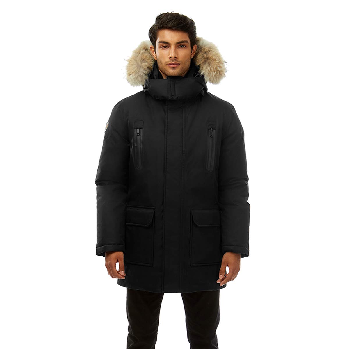 Triple F.A.T. Goose Aisen Collection | Stratus Waterproof Mens Down Jacket (Medium, Black)