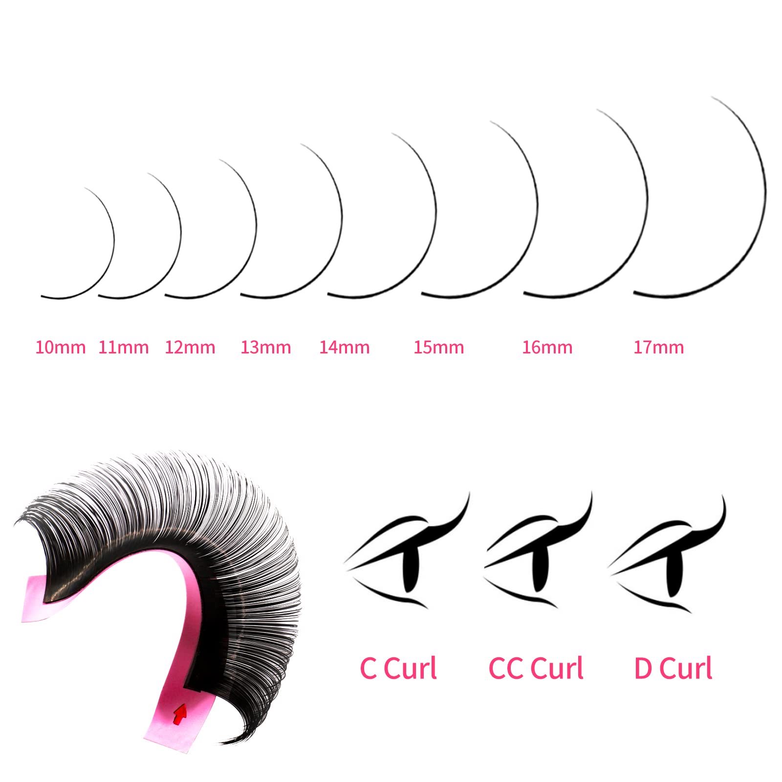 VEYES INC Cashmere Volume Lash Extensions C CC D DD LD L B J M Curl 0.03-0.20 thickness, Super Matte Black Individual Eyelashes Tray, Professional Supplies for Lash Techs (0.05 CC 12mm)