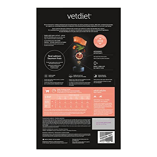 Vetdiet Indoor Cat Food, Salmon and Rice Adult Formula, 3.5 lb