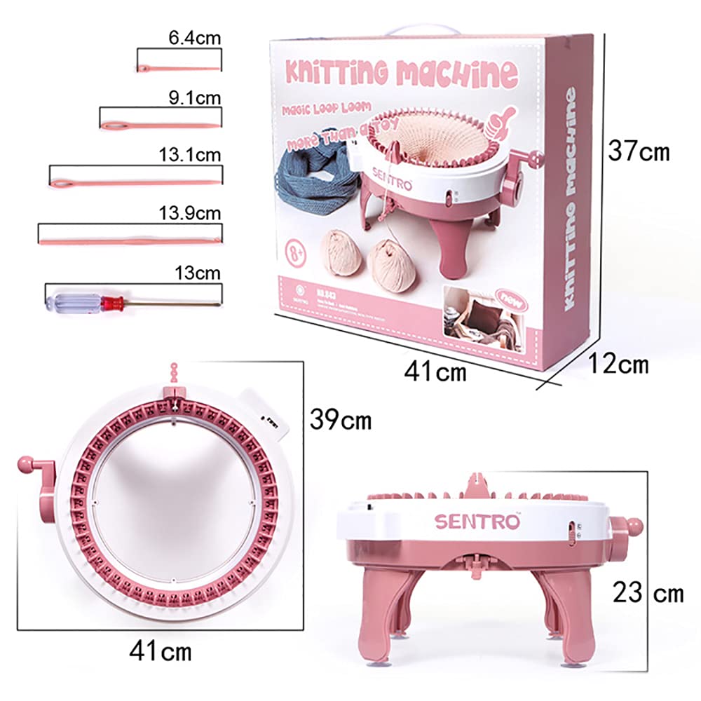 Yohencin Knitting Machine 48 Needles, Spinning Knitting Loom Circular Weaving Loom Knitting Board Rotating Double Knitting Loom Machine, DIY Portable Scarf Hat Socks Gloves Toys for Adults and Kids