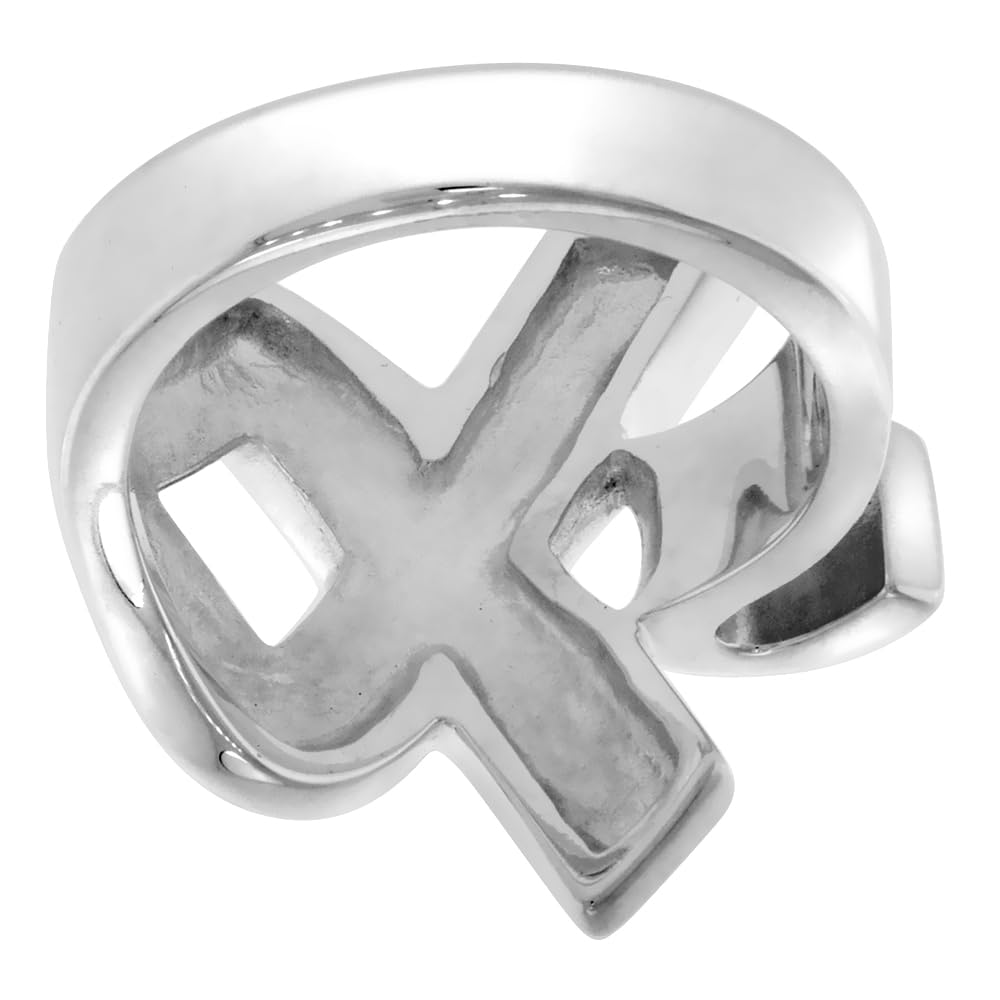 Sterling Silver Breast Cancer Awareness Ribbon Ring Flawless finish 7/8 inch wide, size 10