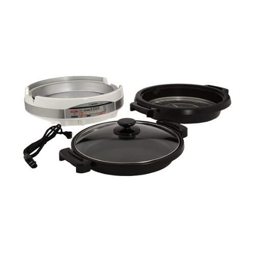 Zojirushi EPRAC50XW Gourmet d'Expert 1350-Watt Electric Skillet Bundle with Nylon Tongs and Spoon (3 Items)