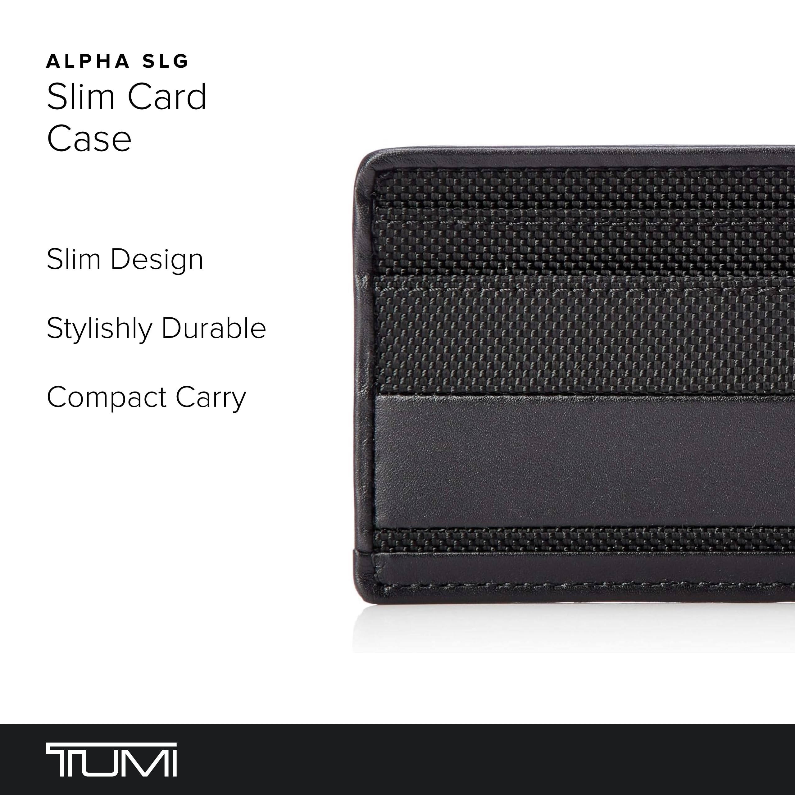 TUMI - Alpha Slim Card Case - Slim Billfold Wallet for Travel - Slip Pocket Wallet - Small Wallet - 2.8" X 4.1" X 0.2" - Anthracite/Brown