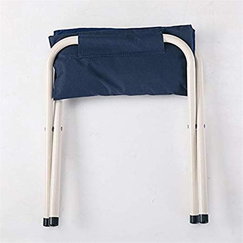 ZOKLU Folding Stools, Camping Stools Folding Step Stool - Thick Folding Stool, Fishing Stool Portable Folding Stool Adult Outdoor Train Small Bench, 34X33X33cm (Color : Blue)