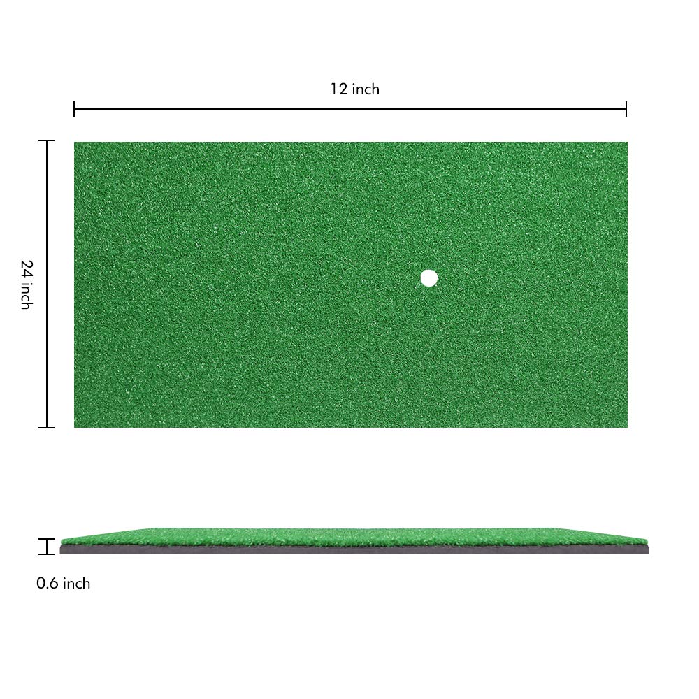 TRUEDAYS Golf Mat - Artificial Turf Golf Mat with Non-Slip Foam - 12β x 24β Golf Hitting Mat for Indoor and Outdoor Practice (Includes Rubber Tee Holder and Tees)