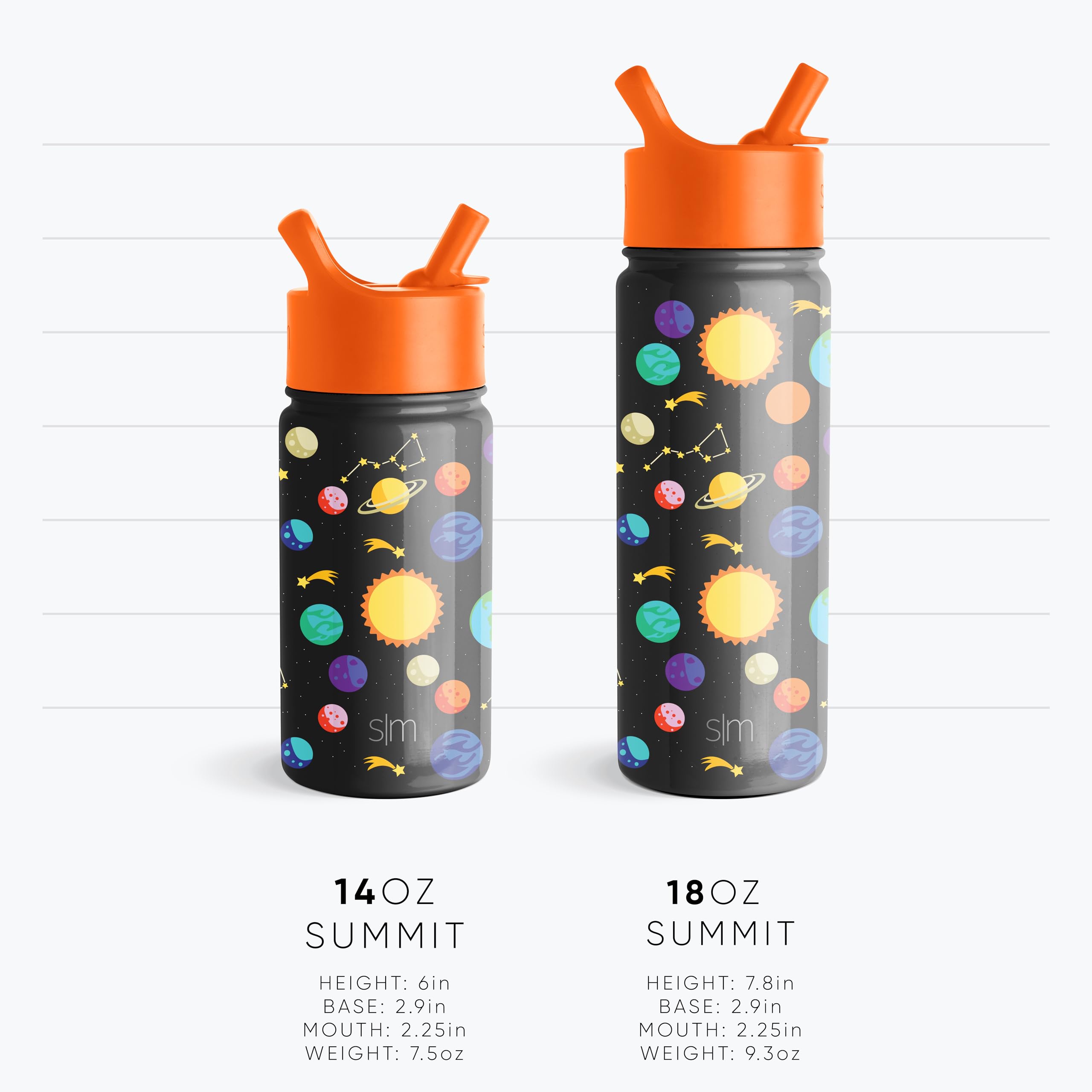 Simple Modern PJ Mask Kids Water Bottle with Straw Lid | Reusable Insulated Stainless Steel Cup for School | Summit Collection | 14oz, PJ Mask Adventures