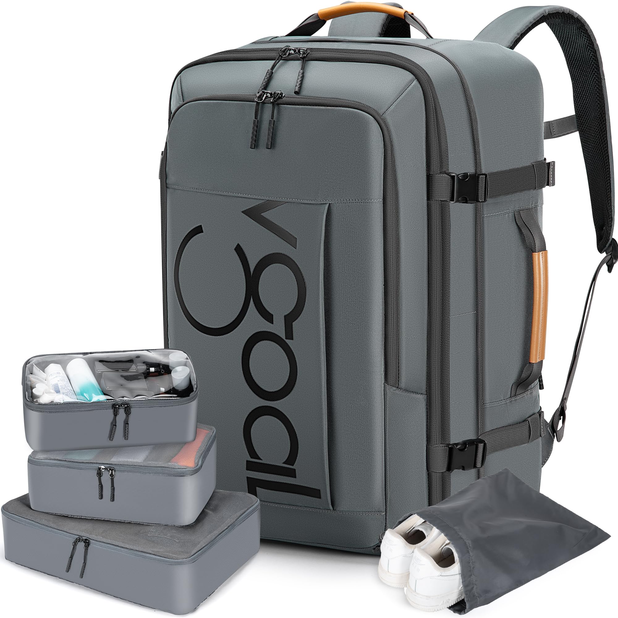 VGOAL Large Travel Backpack For Women Men, Carry On Backpack, 40L Travel Backpack Flight Approved Weekender Backpack Luggage Suitcase Backpack Expandable With 4 Packing Cubes