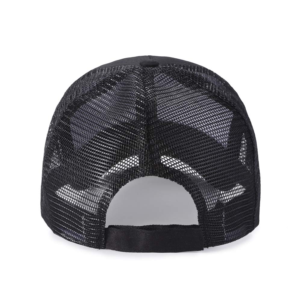 WOOG2005 for Women Men, Fishing Gift Structured Trucker Hat Meshback Cap for Men Women (Rainbow Trout - Black)