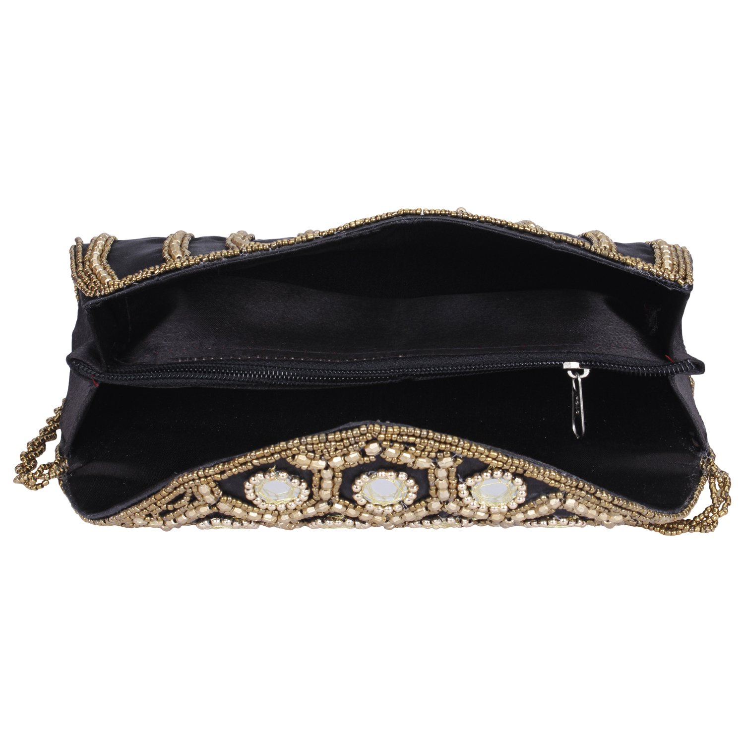 Women Sizzling Jaipuriya Style Hand-Cum-Wedding Clutch - BLACK