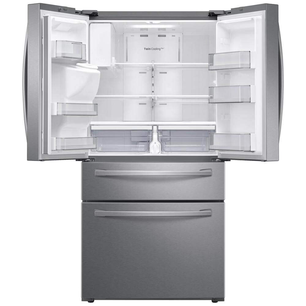 SAMSUNG RF24R7201SR 23 cu. ft. Counter Depth 4-Door French Door Refrigerator with FlexZone(TM) Drawer in Stainless Steel