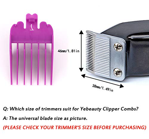Yebeauty 8Pcs Hair Clipper Guides Combs Kit, Professional Trimmer Attachment Hair Clipper Replacement Guards Colorful for Haircut