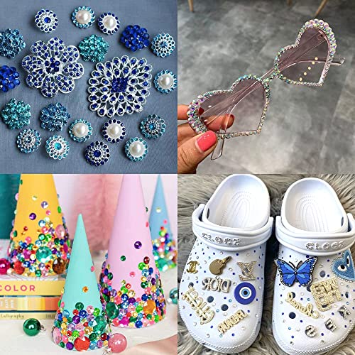 UOONY 10272pcs Hotfix Rhinestones, Flatback Glass Gems Set with 4 Sizes Clear and AB Crystal, 12 Mixed Color Rhinestones Bulk for Crafts Makeup Nails Face Clothes Shoes