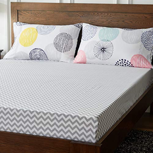 UOZZI BEDDING Printed 4 Pieces Girls Bed Sheets Set Queen Size 1500 Soft Brushed Microfiber Colorful Dots and Stripes Patterned Adult Bedding Set