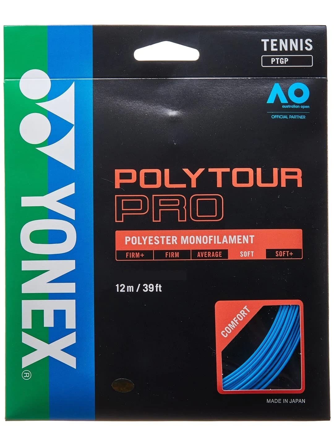 YONEX Polytour Pro 120 17 Gauge Polyester Tennis String Set (Flash Yellow)