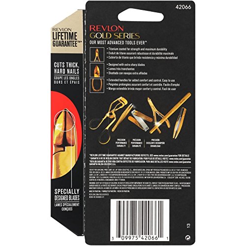 Revlon Gold Series Cuticle Nipper, Heavy Duty Cuticle & Hangnail Trimmer, Titanium Coated for Maximum Durability
