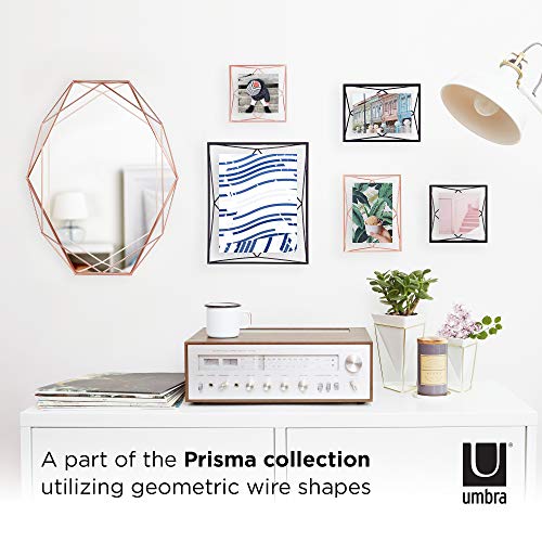 Umbra 358776-880 Prisma Modern Geometric Shaped Oval Mirror Wall Decor for Bedroom, Bathroom, Living, Dining Room, 22.5" Length x 17" Height x 3.75” Width, Copper