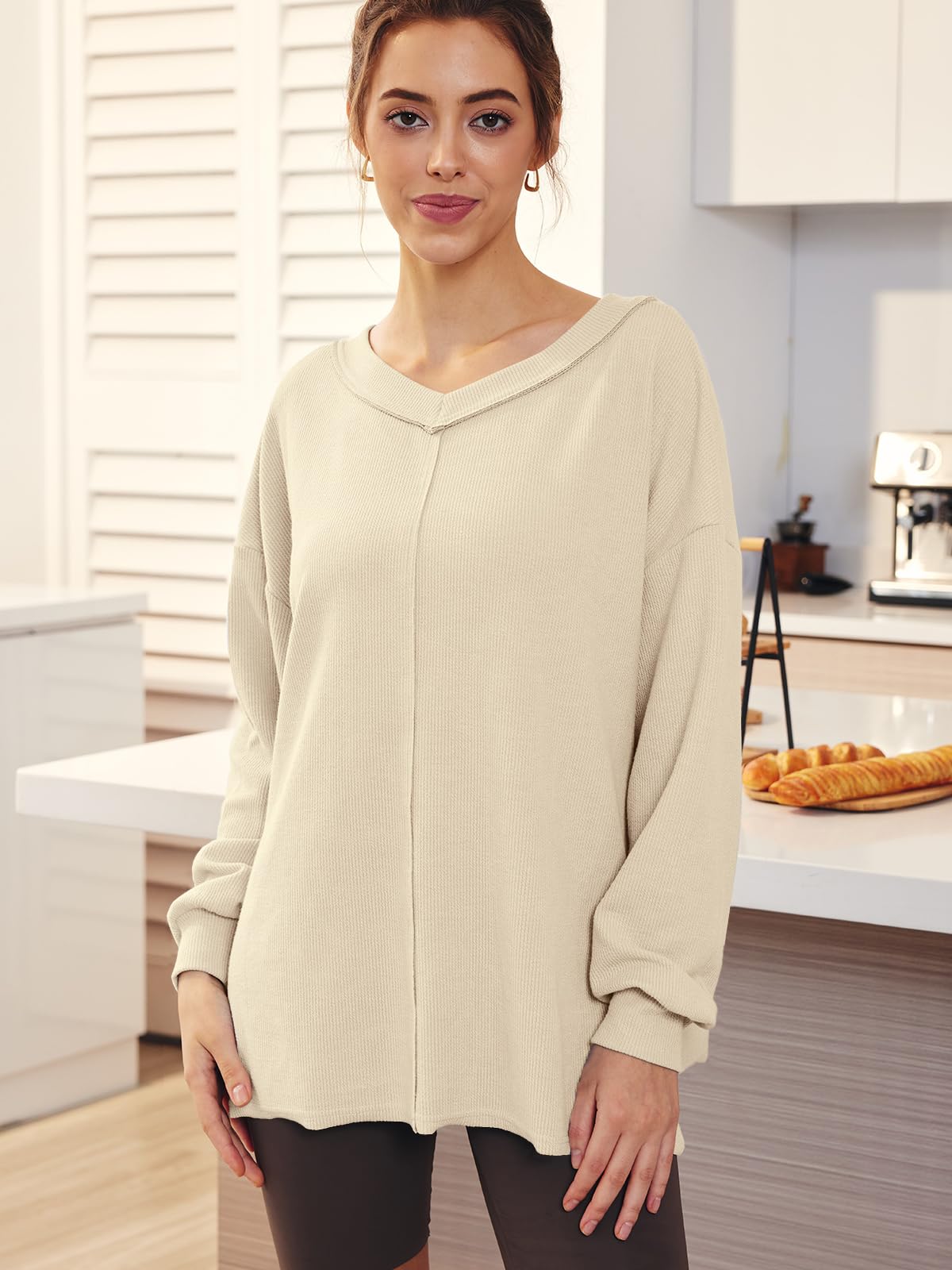 Trendy Queen Womens Oversized Sweatshirts Sweaters Casual Pullover Loose Long Sleeve Tops Shirts Clothes Black