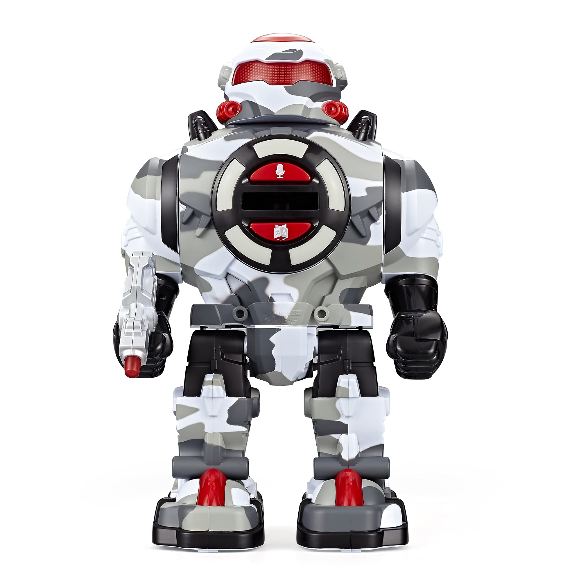 Think Gizmos RoboShooter RC Robot Toys for Kids Ages 5+ Feature Packed Remote Control Robot with Voice Recording, Fast Firing Foam Discs, Dances and Plays Music. (Camo White)