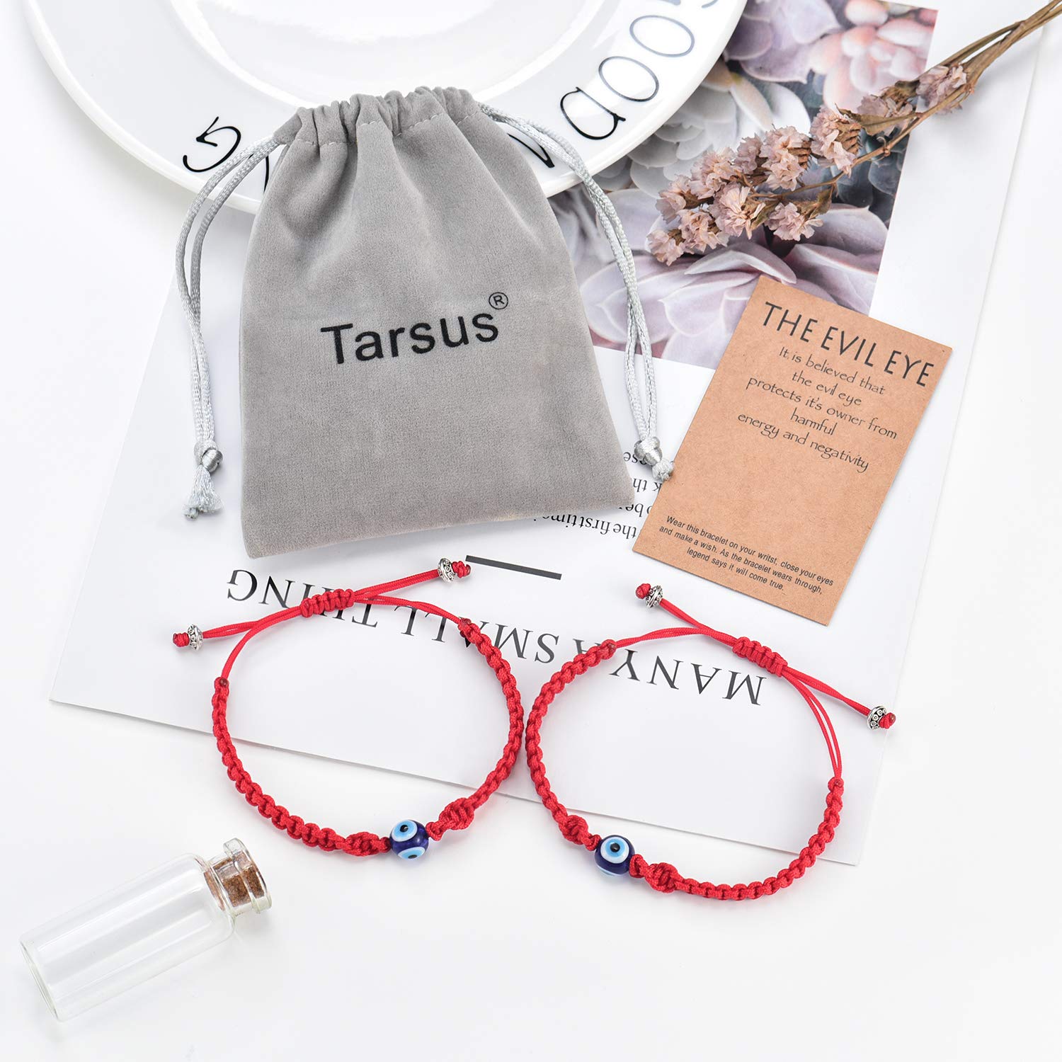 Tarsus Red String Evil Eye Bracelet for Women Teen Girls Kabbalah Good Luck Lucky Preotection Nazar Amulet