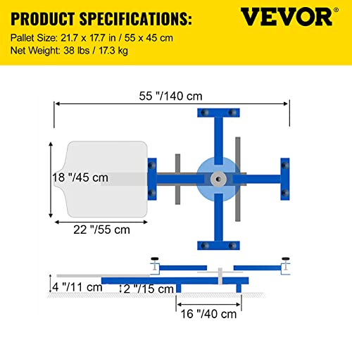 VEVOR Screen Printing Machine, 4 Color 1 Station Screen Printing Press, 21.7 x 17.7 inch Silk Screen Printing DIY T-Shirts Removable Pallet