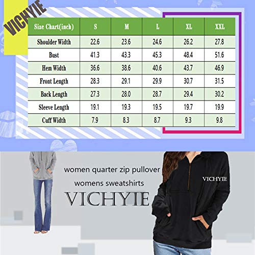 VICHYIE Pullover Sweatshirts for Women No Hood Long Sleeve Zipper Stand Collar Casual Pullover Tops Tunics with Pocket Green M