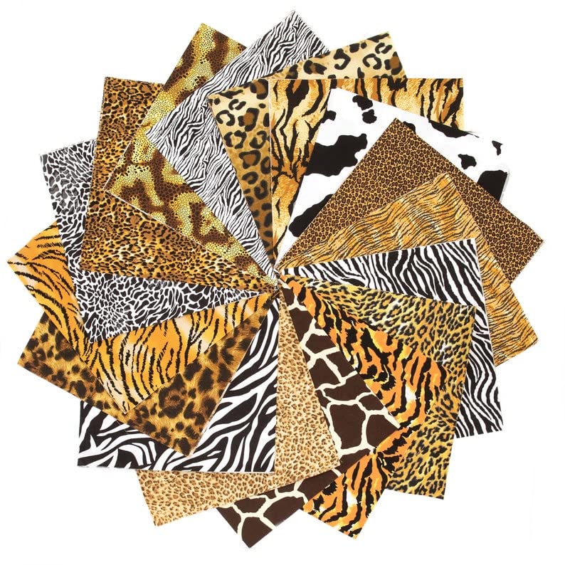 Set of 34 Wild Thing Animal pre Cut Layer Cake - 10" Squares 100% Cotton Fabric Quilt