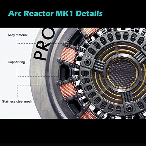 WGJKBVH 1:1 Reactor LED Light, MK1 Model LED Light, Tony Stark Has a Heart, Arc Reactor Lamp USB Vibration Sensing Control Interface，with Display Case (mk1)