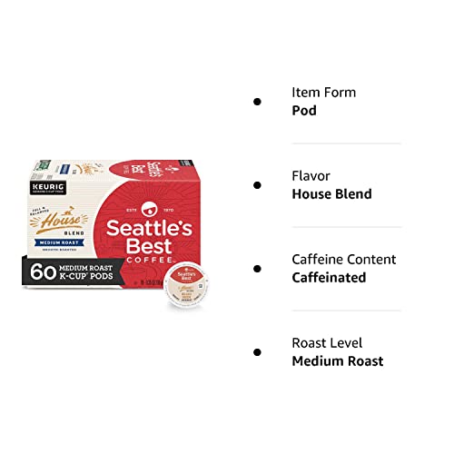 Seattle's Best Coffee House Blend Medium Roast Single Cup Coffee for Keurig Brewers, 10 Count (Pack of 6)