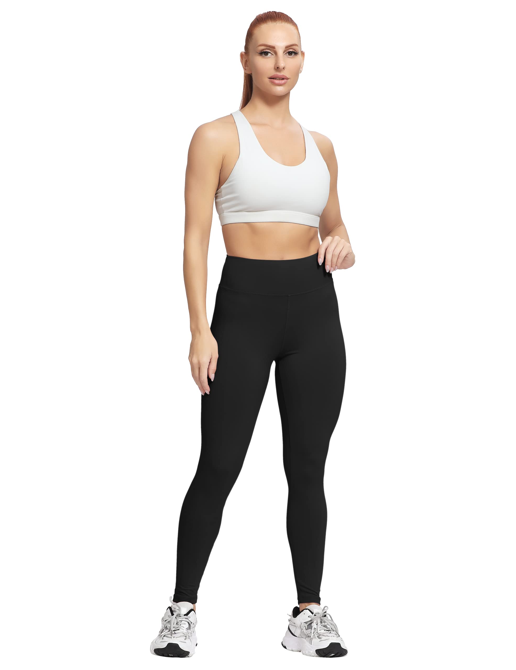 VALANDY Black Leggings for Women High Waist Yoga Pants Stretch Tummy Control Tights Athletic Workout Running Extra Plus 5 Pack