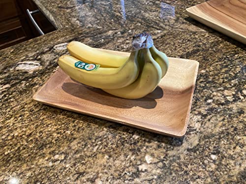 Wrightmart Wooden Trays, Set of 2, Decorative Rustic Food, Fruit, and Snack, Charcuterie-Appetizer Servers β Perfect Kitchen, Ottoman or Coffee Table Trays, Made from Acacia Wood