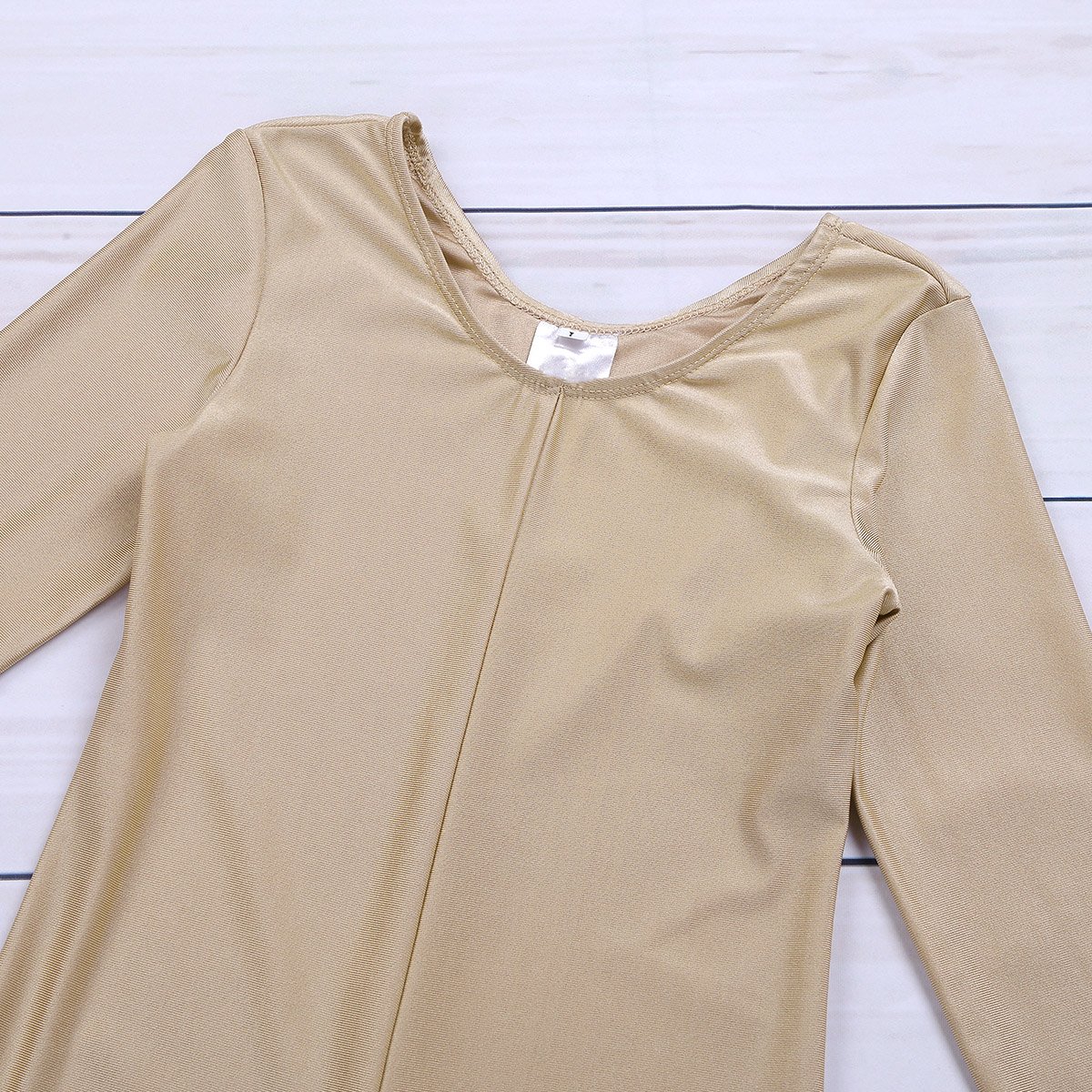 winying Girls Boys Spandex Crew Neck Full Body Unitard Gymnastics Leotard Catsuit Nude 8-10