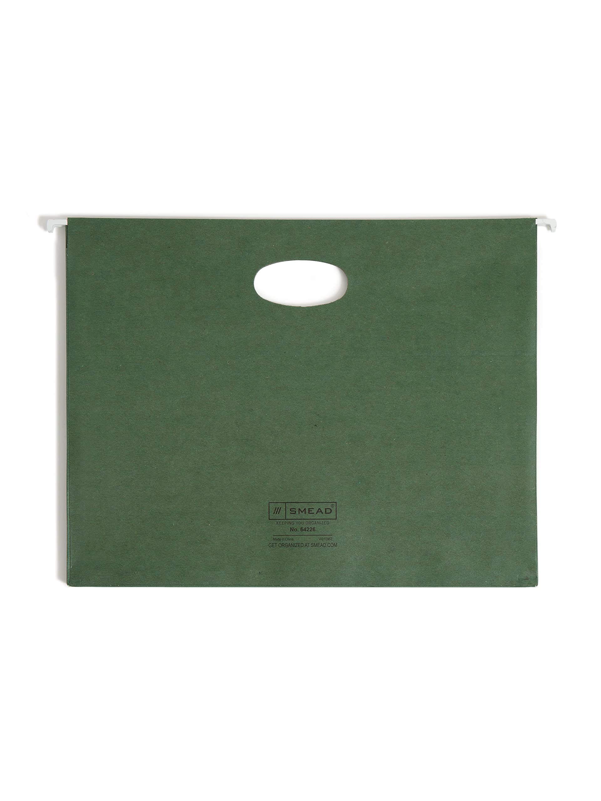 Smead 100% Recycled Hanging Pocket with Full-Height Gusset, 3-1/2" Expansion, Letter Size, Standard Green, 10 per Box (64226)