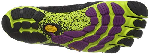 Vibram Women's FiveFingers, V-Run Running Shoe, Black/Yellow/Purple, 8.5-9 M US